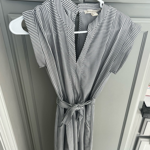 Monteau | Dresses | Monteau Black And White Striped Midi Dress | Poshmark